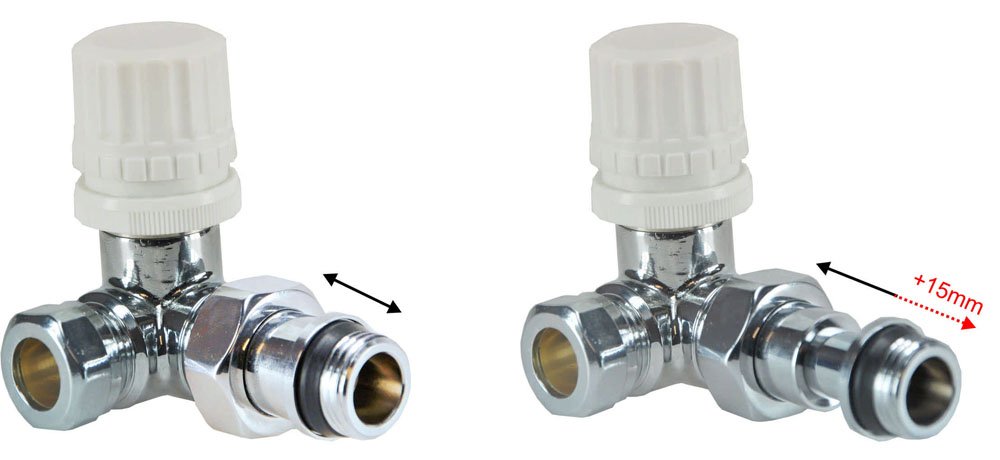 Luxe Therm. Ventiel Haaks Rechts 1/2" x 15mm Chroom | RadiatorKopen