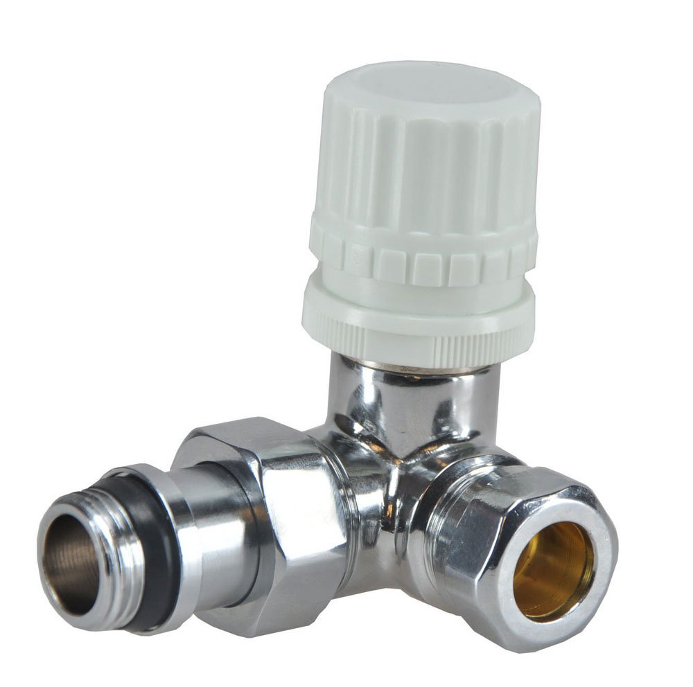 Luxe Therm. Ventiel Haaks Links 1/2" x 15mm Chroom | RadiatorKopen